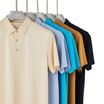 China High Quality Men's Golf for Polo T-Shirt Popular 65% Cotton Knit Sport Shirt Anti-Wrinkle Yarn Dyed with Solid Pattern for sale
