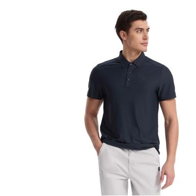 China Men's High-End Solid Blank Quick-Dry 100% Cotton for Shirt Trendy Short Sleeve Fitness Top Turn-Down Collar Loose Fit Seamless for sale