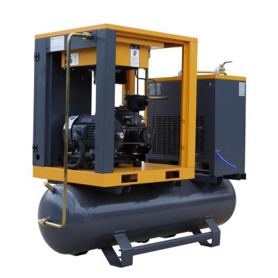 China 7.5kw,10hp 380v 8bar Combined Screw Air Compressor with Air Dryer and Air Tank 39CFM with CE,ASME certificate for sale