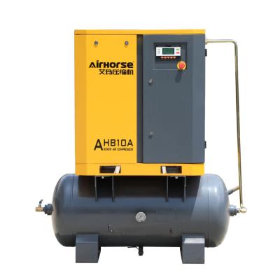 China Electric driven 7.5KW 10HP 2 in 1 Rotary Screw Air Compressor with air tank with CE,ASME certificate for sale