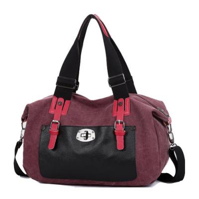 China Fashion Woman Lady Classic Canvas leather Tote Bag wholesale bolsas femininas bolsas cloe for sale