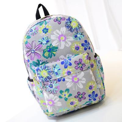 China gray flower canvas backpack messenger bags wholesale купить рюкзак mochilas por mayor for sale