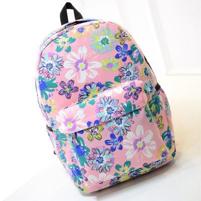 China pink flower canvas backpack student bags wholesale купить рюкзак mochilas por mayor for sale