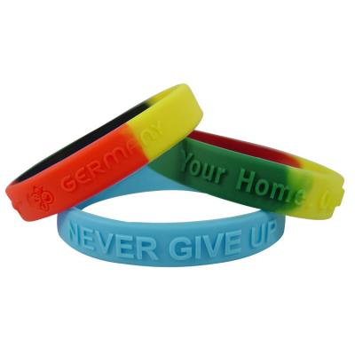China Embossed Silicone Wristband for sale