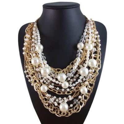 China Factory Wholesale Brand Pearl Necklace Multilayer Alloy Beads Necklace&Pendant for women for sale