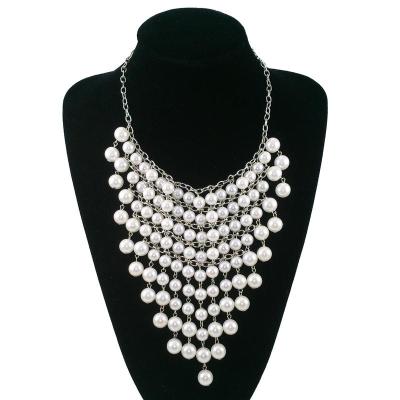 China New Fashion choker Chunky bead pearl necklaces Short Woman Luxury Jewelry for sale