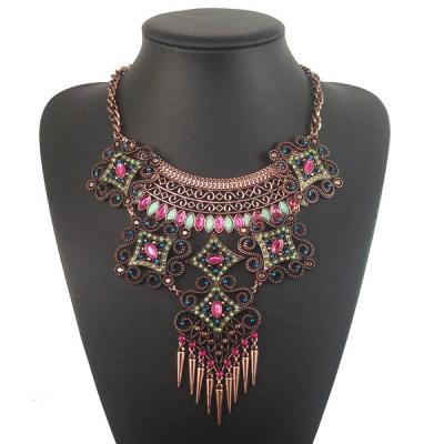 China Whlosale Women Jewelry Geometric Statement Necklace 5 colors Fashion Gold Choker Accessory for sale