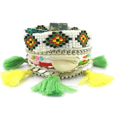 China Wholesale Brazil Magent Mixi Beads Bracelet Women Brand Hipanema Bracelets Tassel Bangles for sale