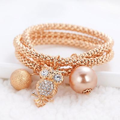 China 3Pcs Gold Filled Charm Bracelets For Women Pulseiras Luxury Eagle Bracelet for sale