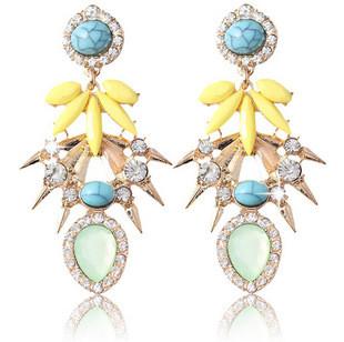 China Fashion Spring Yellow Earring Jewelry  Women Earrings Costumes Crystal Dangle earrings for sale