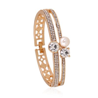 China Wholesale Fashion Pearl Bracelet Charm Gold bangles for women Jewelry wholesale for sale