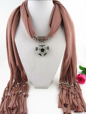 China Football Heart pendant with long polyester scarf Fashion neckalce scarf for sale