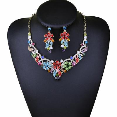 China 2016 New!Women Party Jewelry set Luxury Diamond Necklace and Earrings for sale