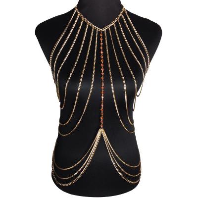 China Wholesale body chain necklace Statement Jewelry Gold chain accessories for sale