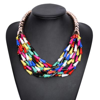 China Fashion Multilayered Colorful Beads Necklace and Earrings for sale