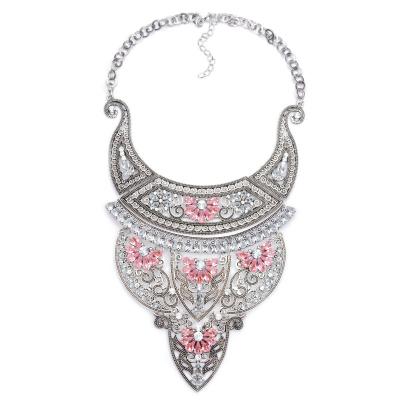 China 2016Fashion New Arrival Lady Colorful Gem Rhinestone Alloy Statement Necklace for sale