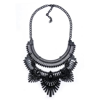 China 2016 Fashionnew Statement Necklace black silver Crystal Necklace for sale