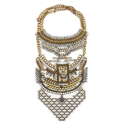 China 2016 Fashionnew Statement Necklace black silver Crystal Necklace for sale