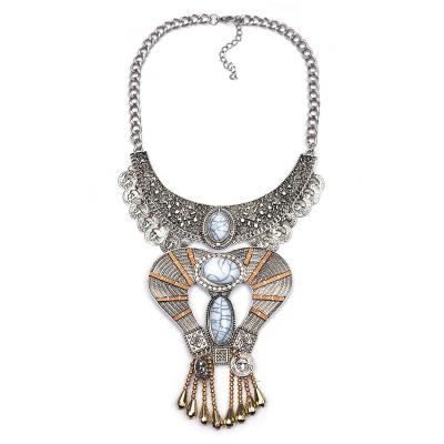 China Gold Statement Necklace full Crystal Necklace for sale