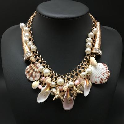 China New Choker Necklace Bohemia Collares Vintage Colorful Bead Pendant Statement Necklace for sale