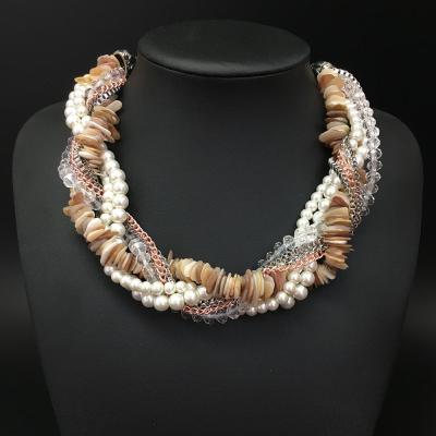 China Women Collar Chokers pearl  Bead bib Statement Necklace for sale