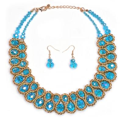 China New Women Jewelry crystal Bib Chunky Choker Statement Collar Necklace for sale