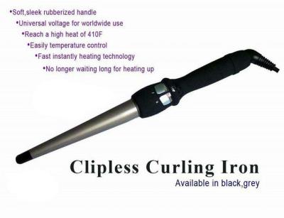 China Small Clipless Conical Hair Curling Wands Irons Automatic with 360° Swivel Cord , CE for sale
