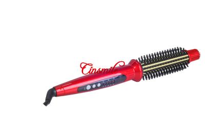 China Universal Dual Voltage Red Short Hair Curl Wand Comb With Adjustable Temp. for sale
