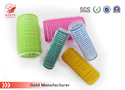 China Nylon Ornament Velcro Plastic Hair Rollers / Hot Curlers For Long Hair for sale