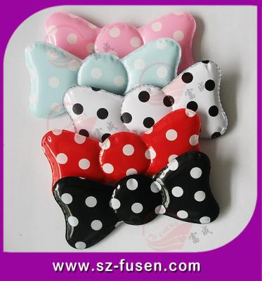 China White / Black Velcro Baby Hair Clips With Polka Nylon / PVC / Foam for sale
