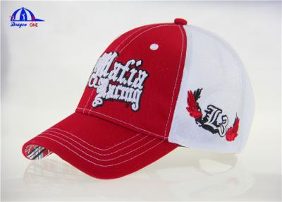 China Fashion Red and White 100% Polyester Embroidered Baseball Caps for Girl or Boy for sale