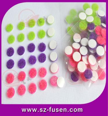 China Colourful Nylon Self Adhesive Velcro Dots Durable Hook and Loop Velcro Dots for sale