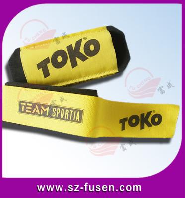 China Durable 100% Nylon Velcro Ski Band / Velcro Ski Strap With EVA & Rubber for sale