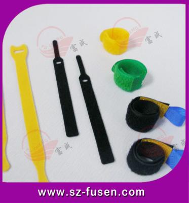 China Custom Security Velcro Cable Tie With Self Adhesive Tape , Nylon And Polyester for sale
