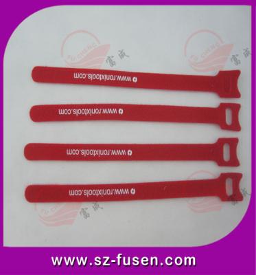 China Nylon Velcro Luggage Strap , Red Custom Velcro Cable Tie For Shoes / Hat for sale