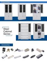 China Knock Down Steel Filing Cupboard 900x400x1850mm with Glass Doors and Adjustable Shelves for sale
