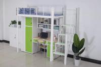 China KD School Dormitory 1800mm Height Bunk Bed with Desk Steel Frame for sale