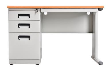 Cina Scrittorio robusto del metallo delle forniture di ufficio della scuola del computer da tavolo di legno d'acciaio del MDF 25mm con il gabinetto del cassetto in vendita