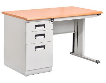 Cina Scrittorio robusto del metallo delle forniture di ufficio della scuola del computer da tavolo di legno d'acciaio del MDF 25mm con il gabinetto del cassetto in vendita