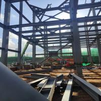 China Pre Engineered Steel Structure Workshop Construction With Steel Color Sheet Cladding for sale