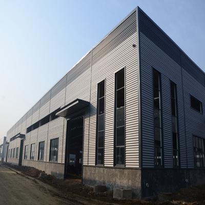 China Long Span Steel Space Truss Buildings Modern Metal Frame Prefaricated Workshop for sale