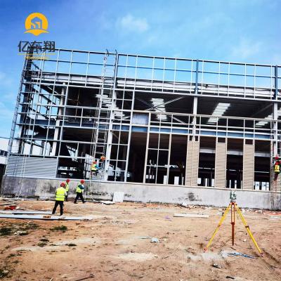 China Prefab Steel Warehouse with Glass Wool Panels for sale