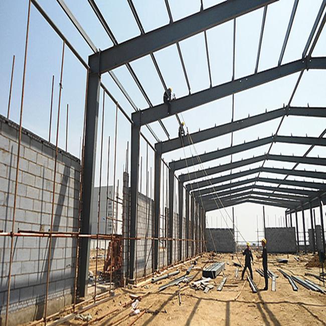 Steel structure workshop exterior view