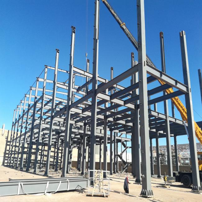 Construction process of steel workshop