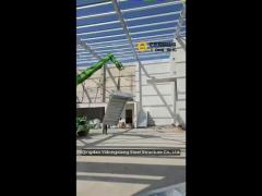 double span prefabricated steel warehouse building with h-section frame
