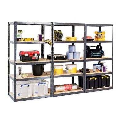 China Prateleira de metal de aço galvanizado de 4 camadas resistente sem parafusos com painel de partículas de 16mm à venda