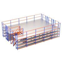 China Steel Warehouse Mezzanine Rack Attic Shelf With Plastic Sprayed Structure for sale