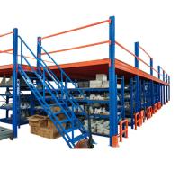 China Steel Warehouse Mezzanine Rack Attic Shelf With Plastic Sprayed Structure for sale