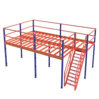 China Steel Warehouse Mezzanine Rack Attic Shelf With Plastic Sprayed Structure for sale