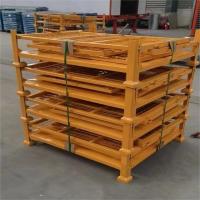 China Folding and stacking metal mesh material box, mesh frame iron box for sale